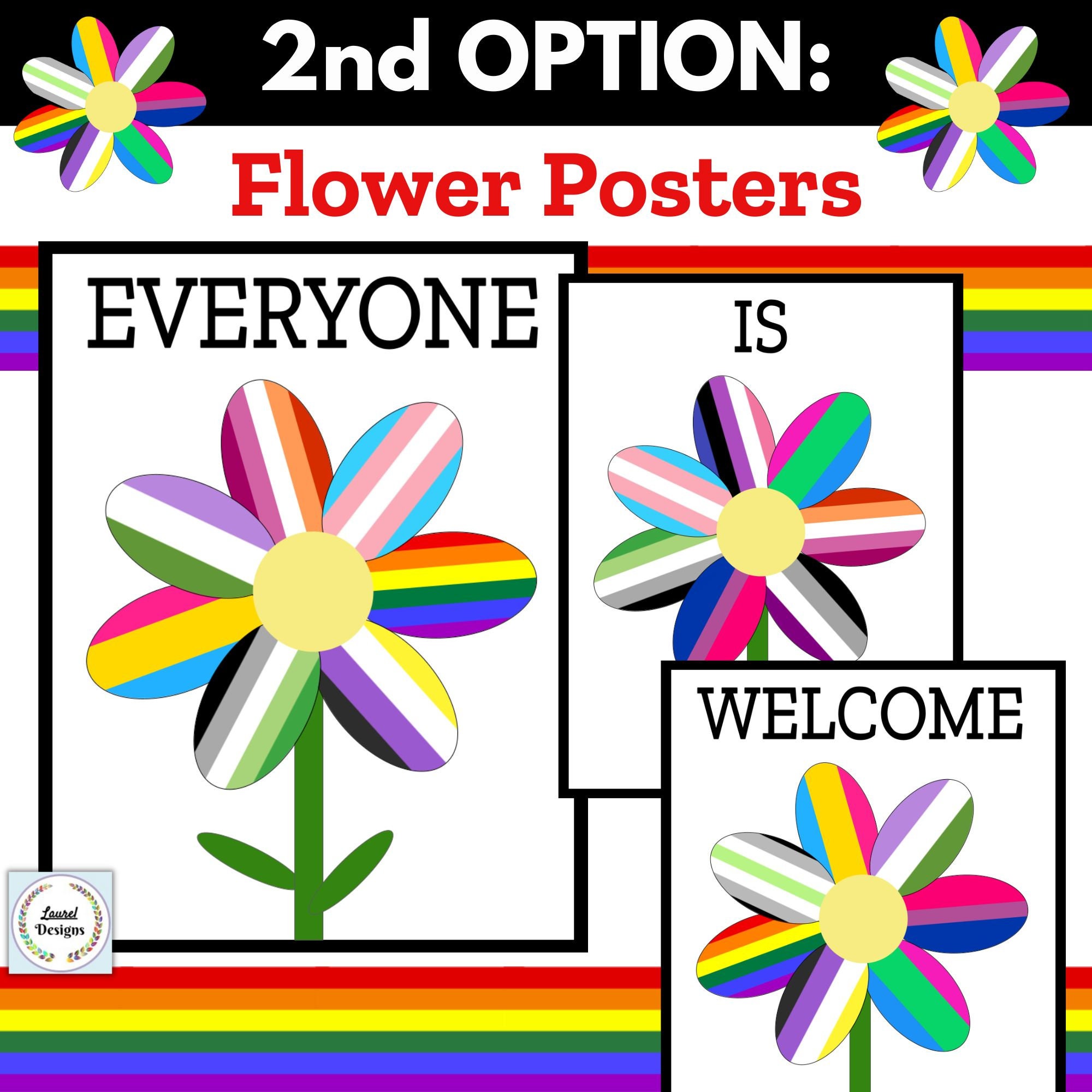 Printable Pride Month Posters, Everyone is Welcome, LGBTQ, LGBTQIA ...