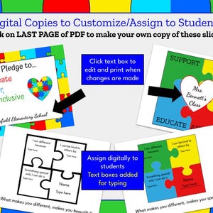 Autism Awareness Bulletin Board, Poster Set, Student Worksheet ...