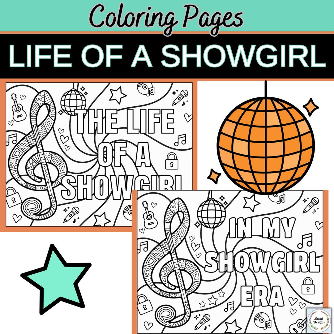 The Life of a Showgirl Coloring Pages, in My Showgirl Era, Taylor Swift ...