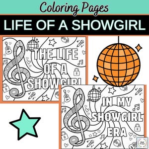 The Life of a Showgirl Coloring Pages, in My Showgirl Era, Taylor Swift ...