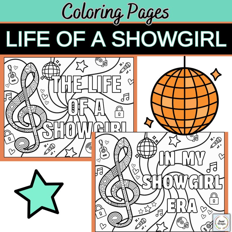 The Life of a Showgirl Coloring Pages, in My Showgirl Era, Taylor Swift ...