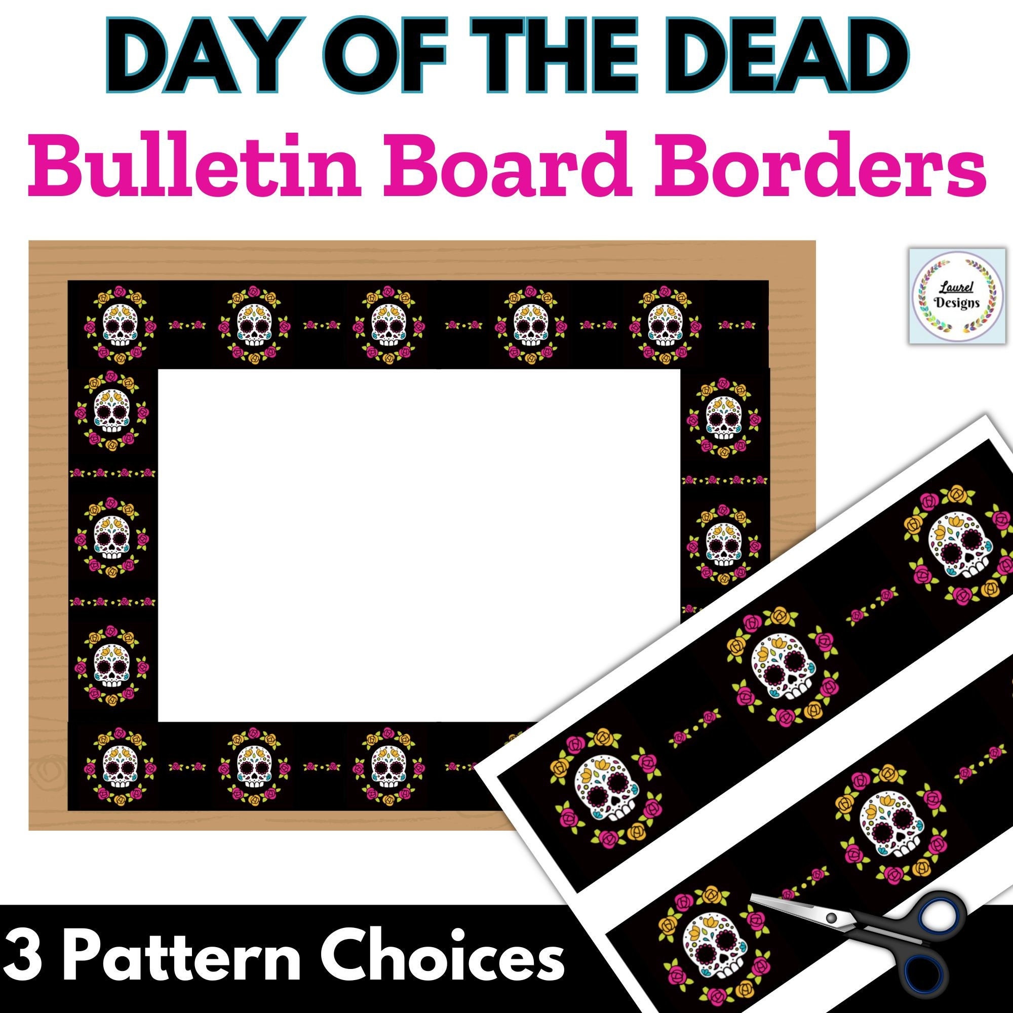 Day of the Dead Bulletin Board Borders, Dia De Los Muertos Borders ...