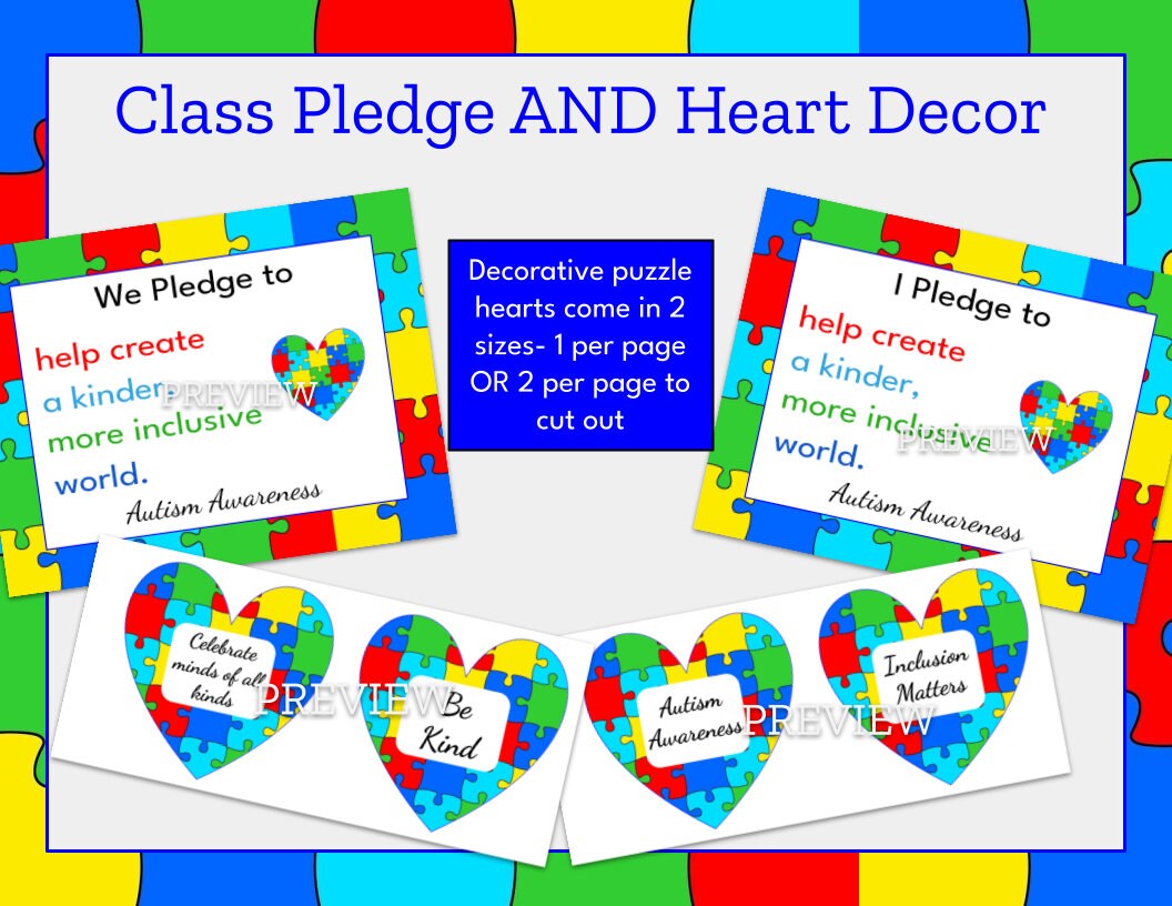 Autism Awareness Bulletin Board, Poster Set, Student Worksheet ...