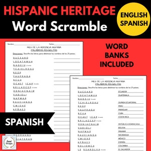 Printable Hispanic Heritage Month Word Puzzles, Worksheets, Coloring ...