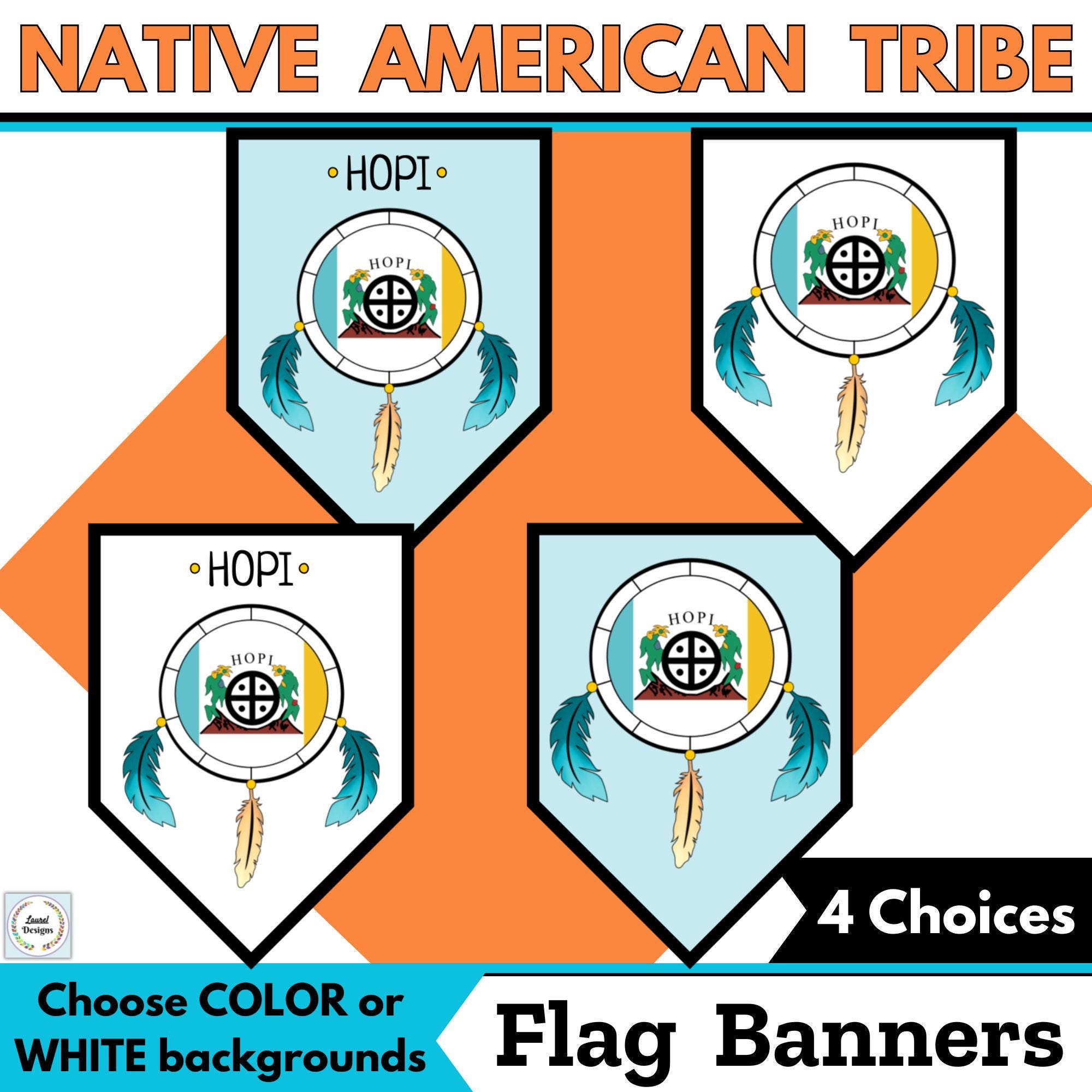 Native American Heritage Month Tribe Banners, Pennants, Flags, Bulletin ...