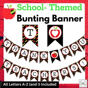Back to School Bunting Banner, Teacher Appreciation Bunting Banner ...