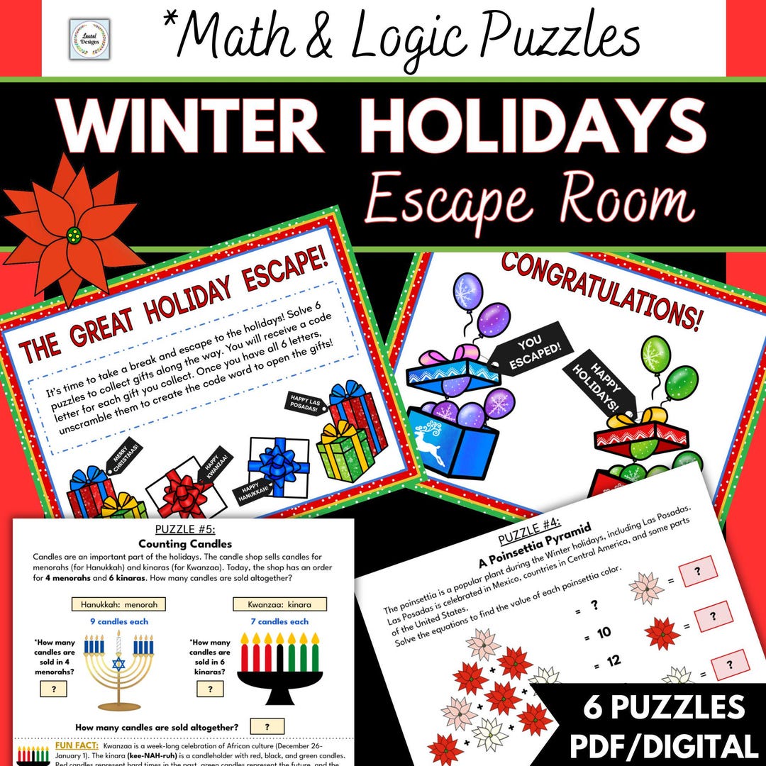 Winter Holidays Escape Room, Christmas, Hanukkah, Kwanzaa, Las Posadas ...