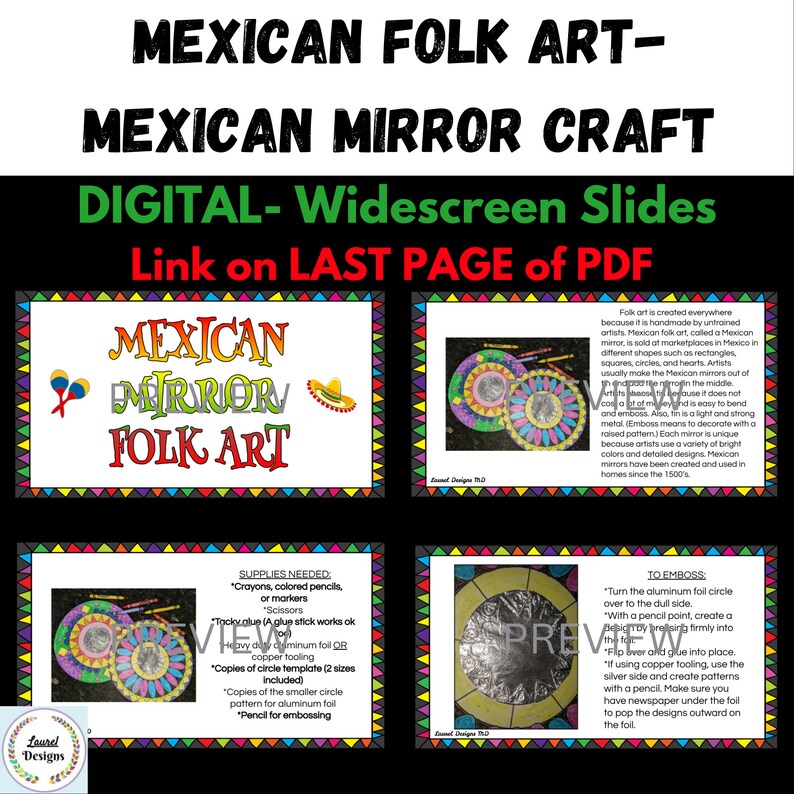Mexican Mirror Craft Project, Hispanic Heritage Month, Cinco De Mayo ...