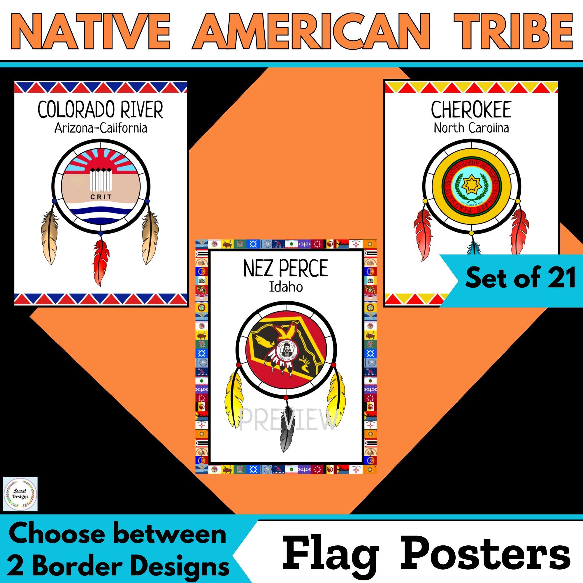 Native American Heritage Month Tribe Posters, Tribe Flags, Bulletin ...