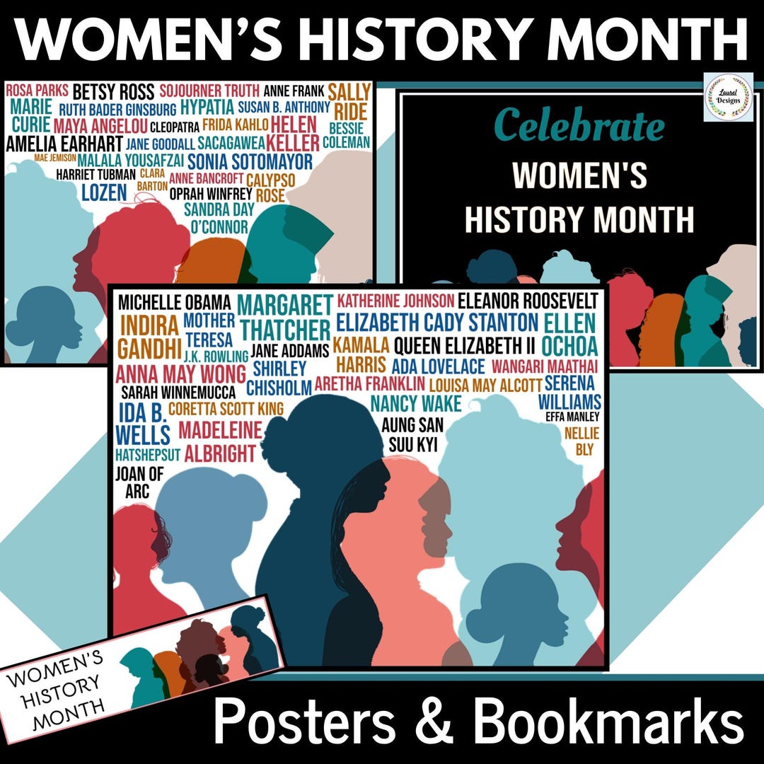 Women's History Month Posters, Bookmarks, Inspirational Women in ...