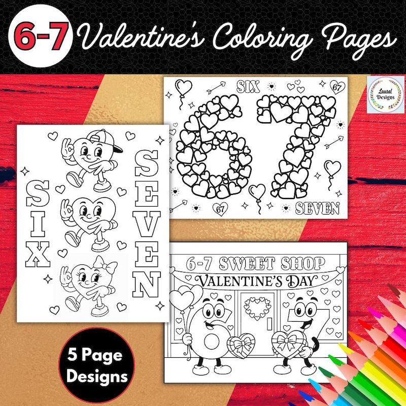 67 Valentine Coloring - Etsy