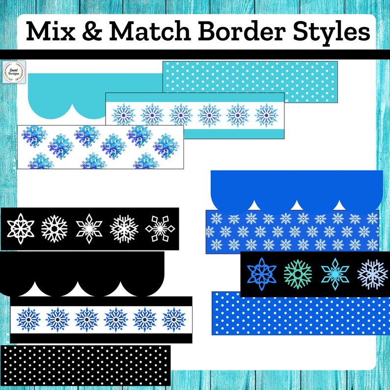 Printable Winter Bulletin Board Borders, Snowflake Borders, Snow ...