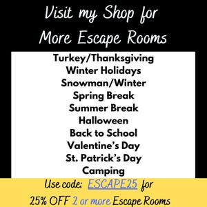 Summer Break Escape Room, Summer Escape Room, Last Day of School, End ...