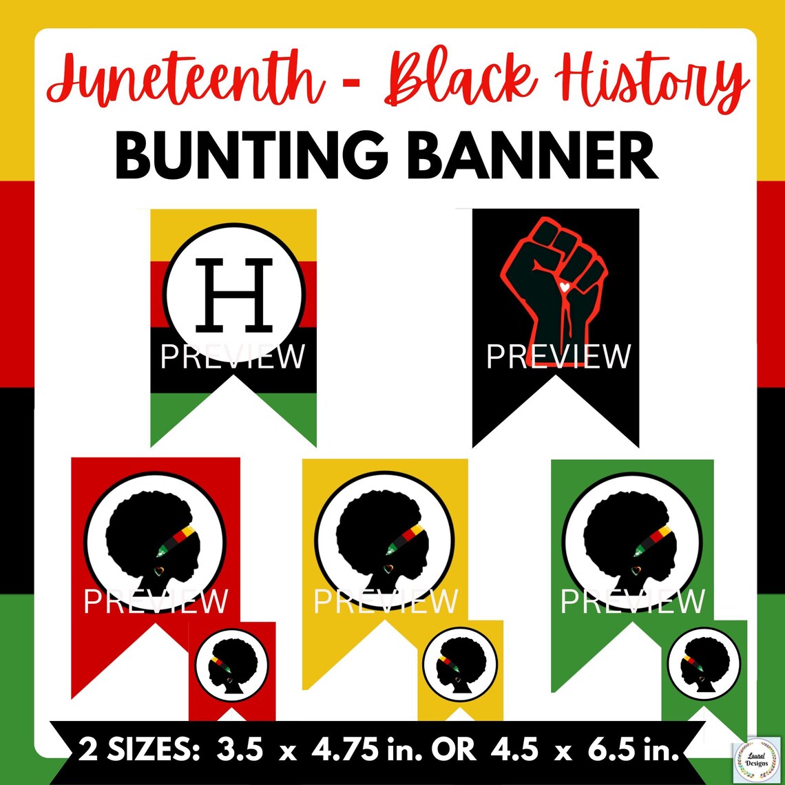 Juneteenth Bunting Banner, Black History Month Bunting Banner Letters ...