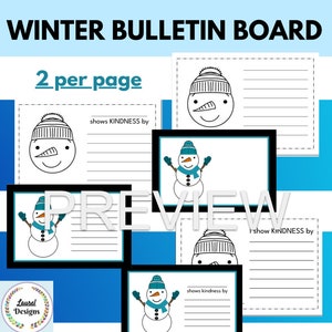 Winter-snowman Bulletin Board, Kindness Theme, It's Cool to Be Kind ...