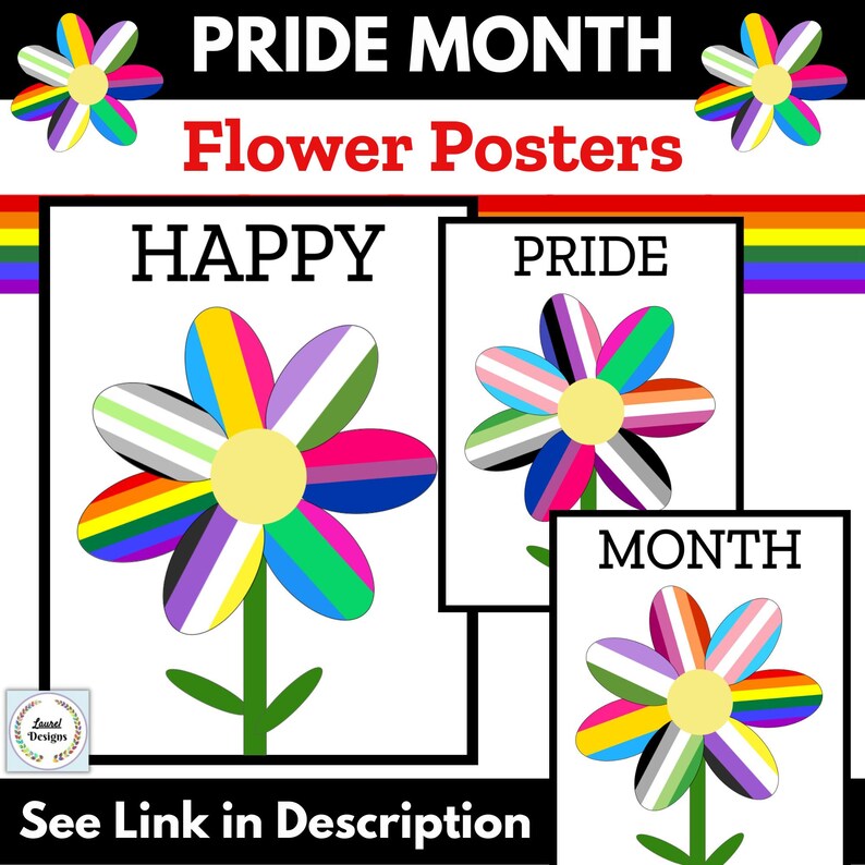 Pride Month Bulletin Board Borders, LGBTQ, LGBTQIA+, Rainbow Flags ...