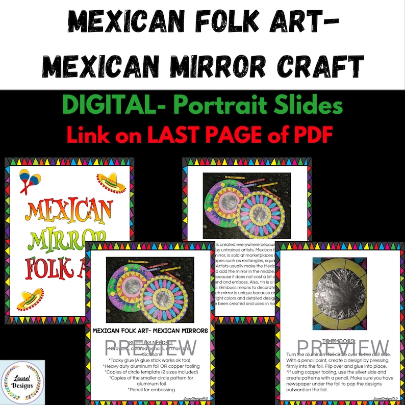 Mexican Mirror Craft Project, Hispanic Heritage Month, Cinco De Mayo ...