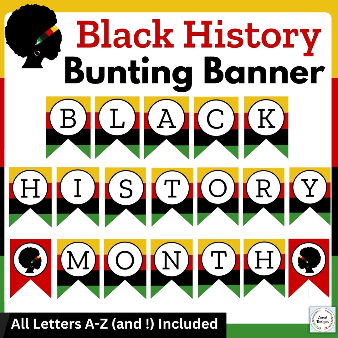 Juneteenth Bunting Banner, Black History Month Bunting Banner Letters ...