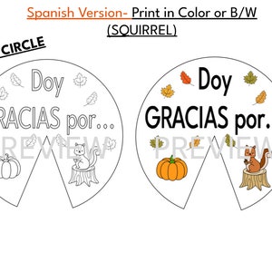 Thanksgiving Activity, Thankful Wheel, English and Spanish, I Am ...