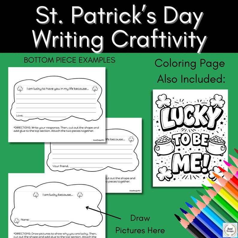 St. Patrick's Day Writing Craftivity, "i Am Lucky" Classroom Craft ...