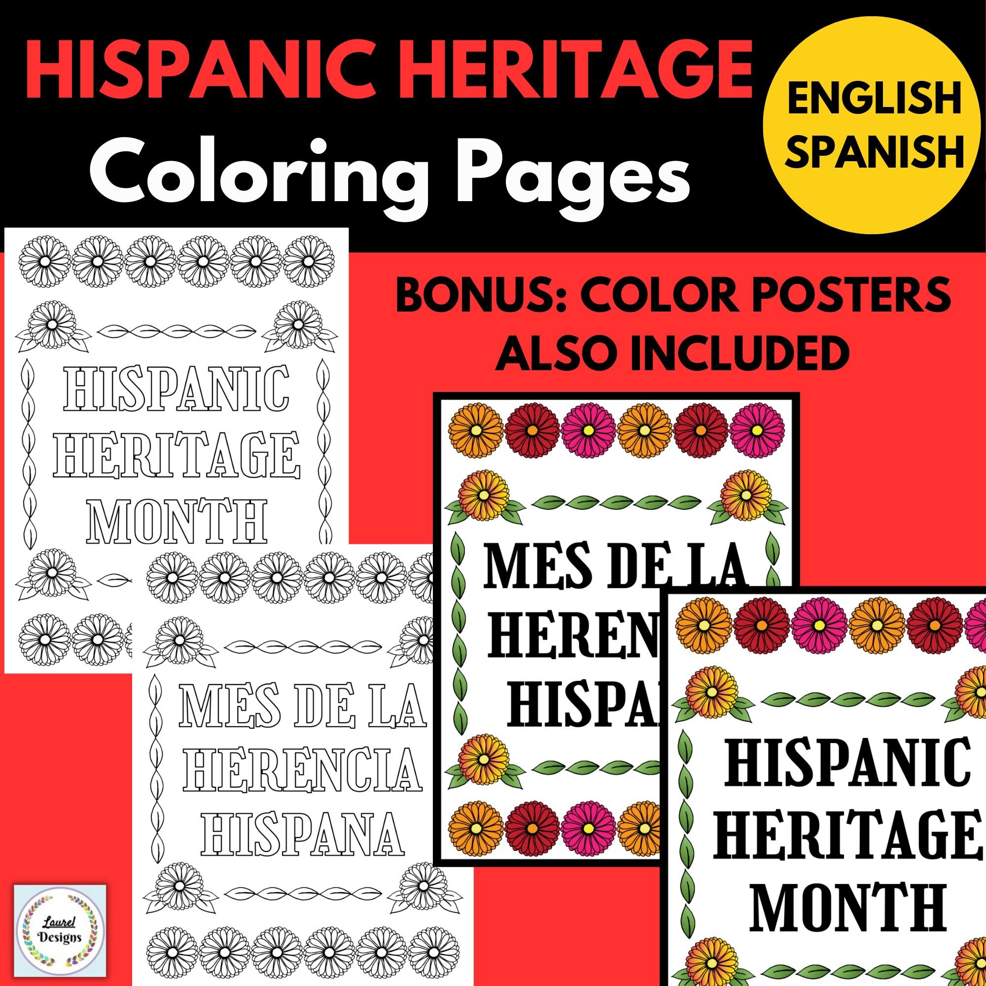 Printable Hispanic Heritage Month Word Puzzles, Worksheets, Coloring ...