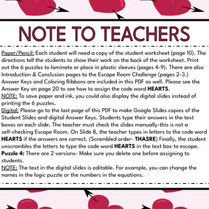 Valentine's Day Escape Room, Math Puzzles, Logic Puzzles DIGITAL ...