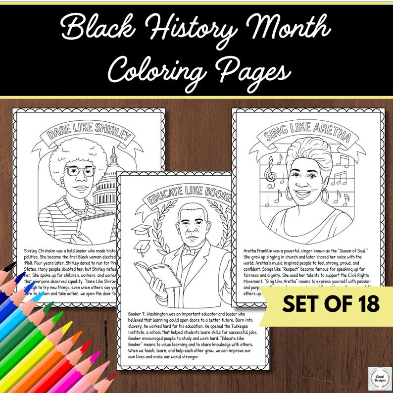 Black History Month Coloring Pages, Historical Figures Coloring Sheets ...
