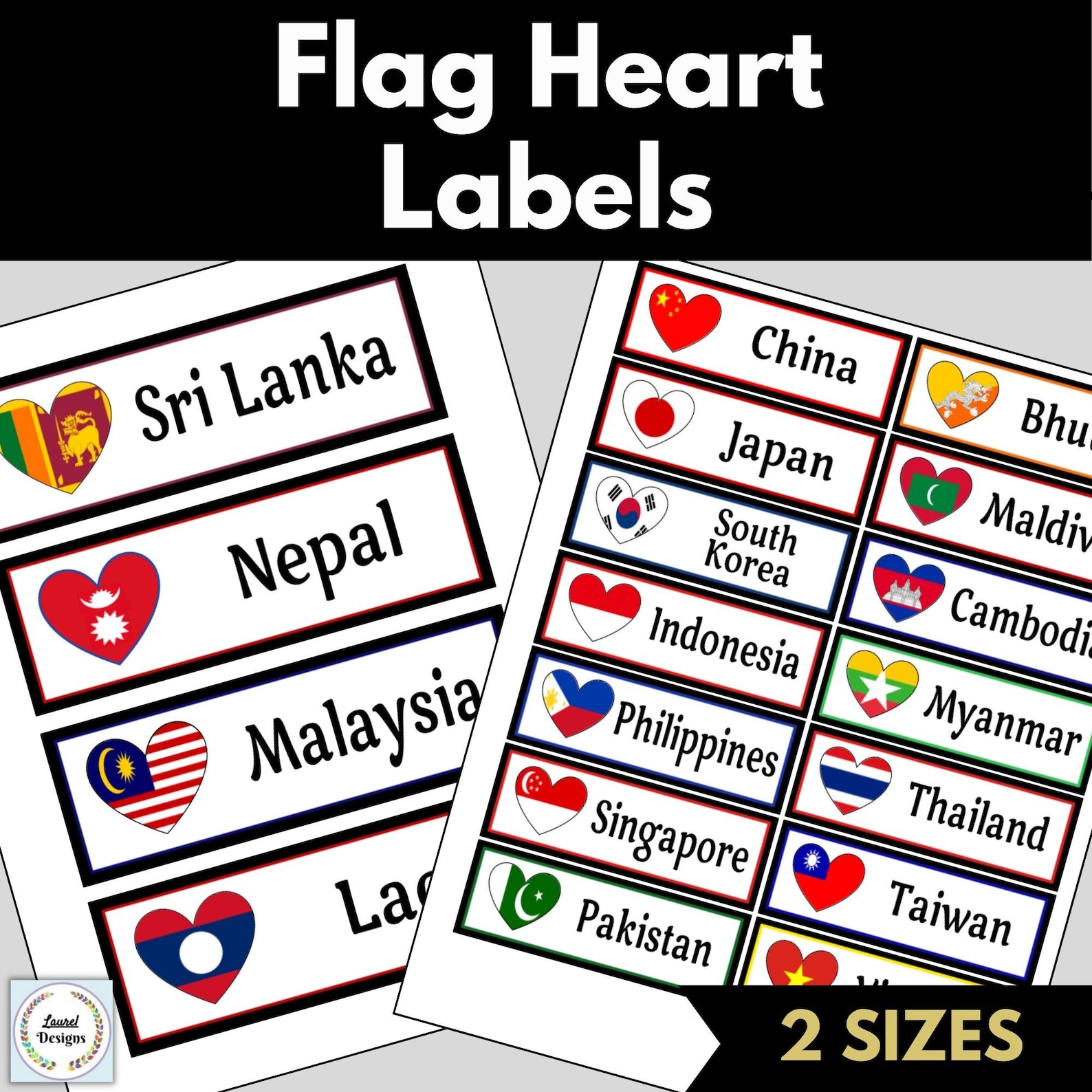 AAPI, Asian American & Pacific Islander Heritage Month Flag Hearts ...
