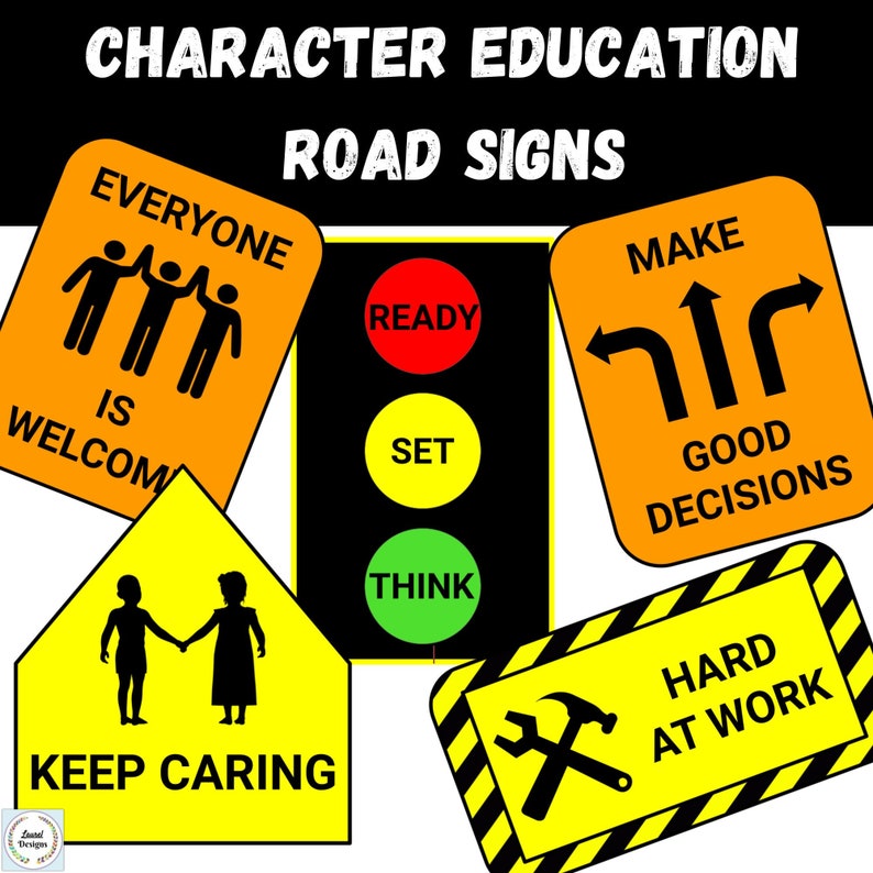 Printable Character Education Posters, Road Signs, Growth Mindset ...