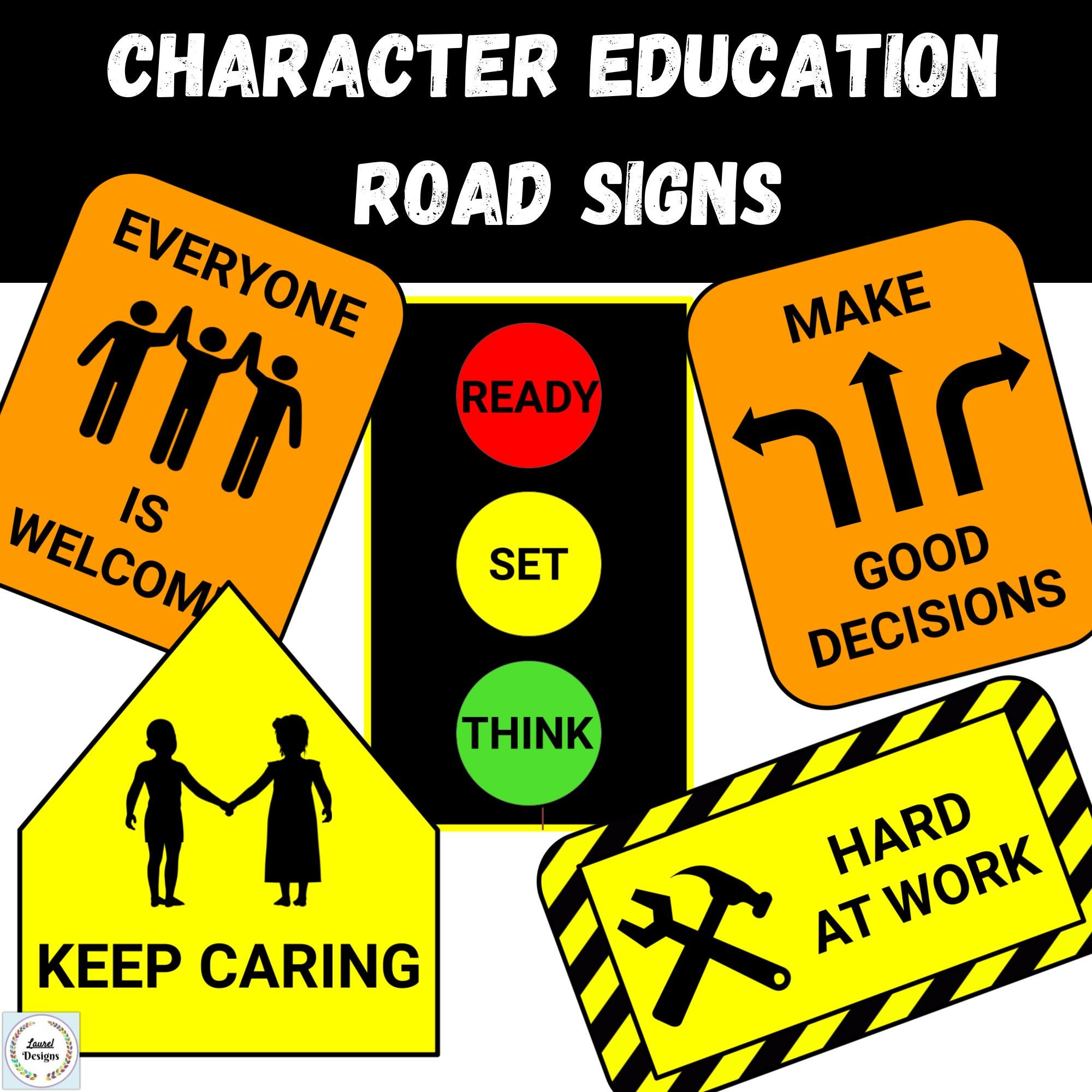 Printable Character Education Posters, Road Signs, Growth Mindset ...