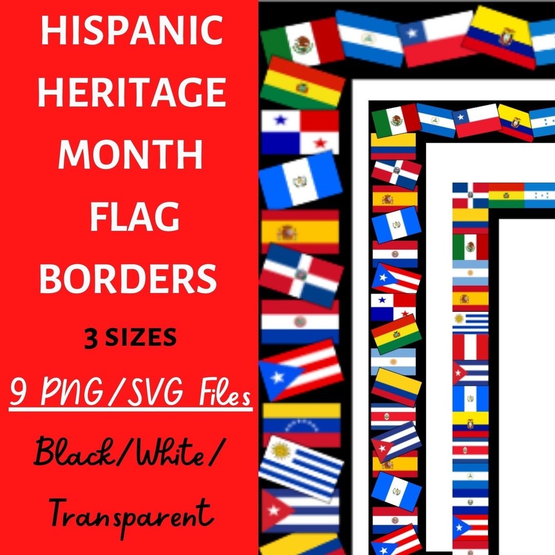 Spanish Flag Borders Hispanic Heritage Month Flag Borders - Etsy