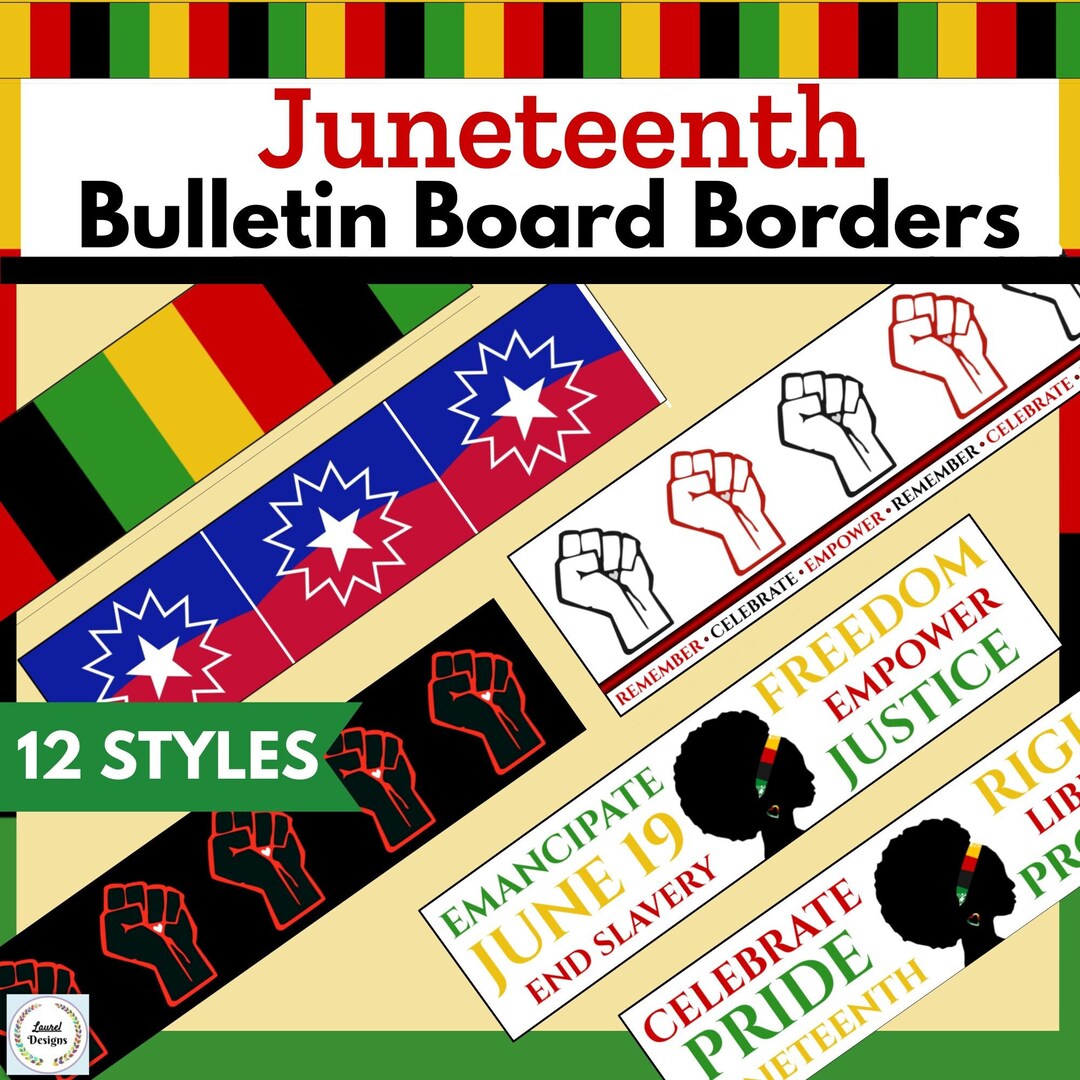 Printable Juneteenth Bulletin Board Borders, Black History Month ...