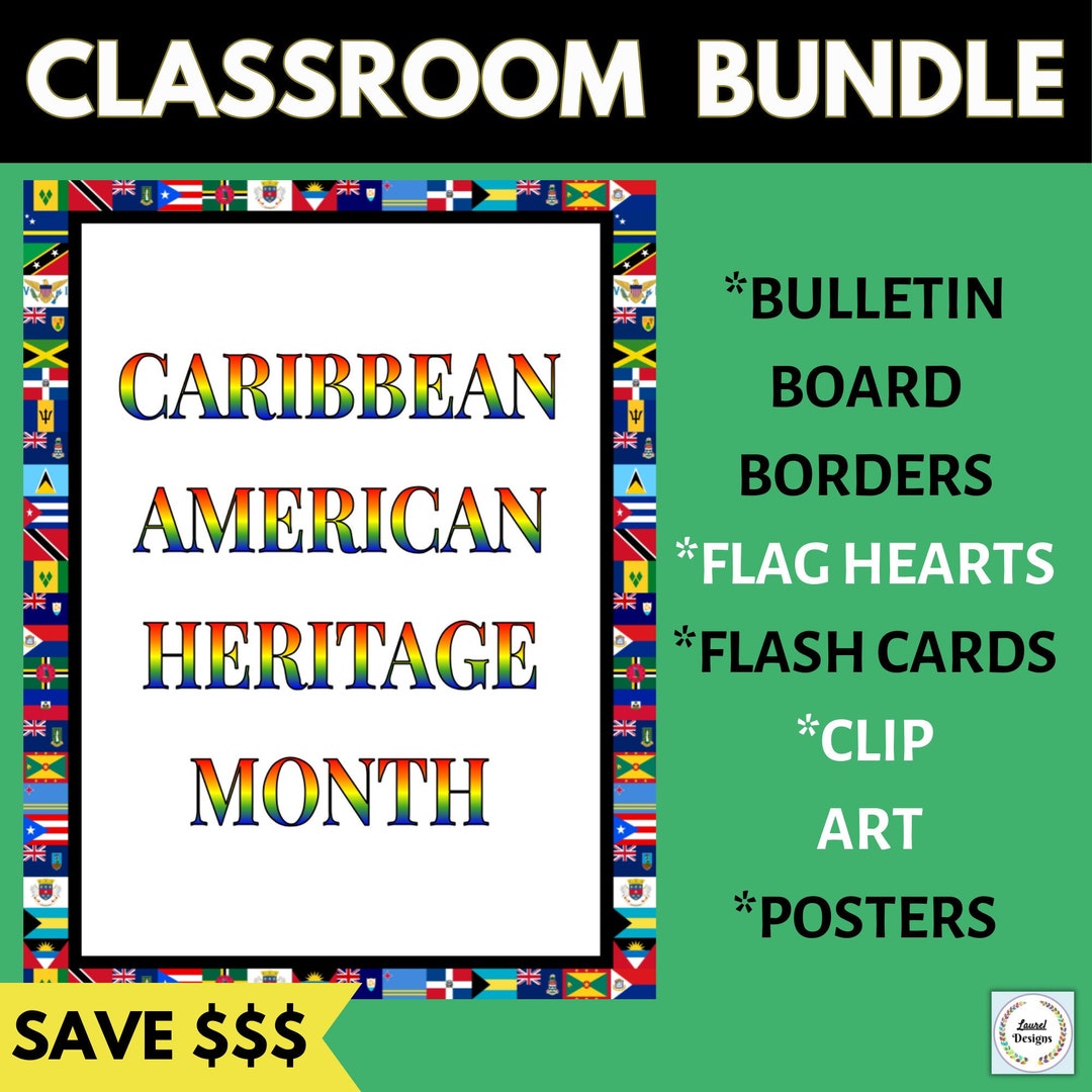 Printable Caribbean American Heritage Month Bundle, Bulletin Board ...