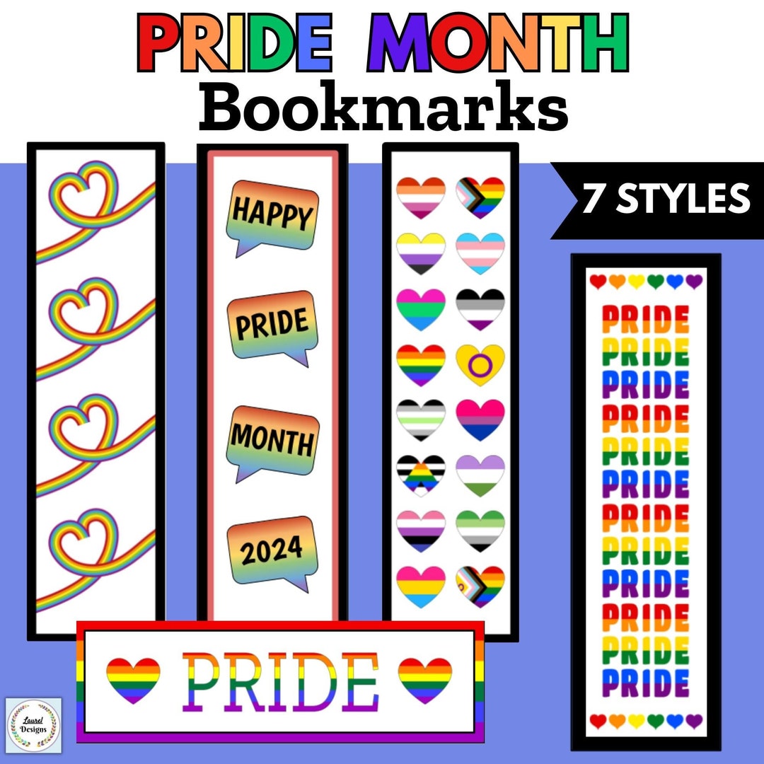 Printable Pride Month LGBTQIA Bookmarks, Rainbow, Library, Librarian ...