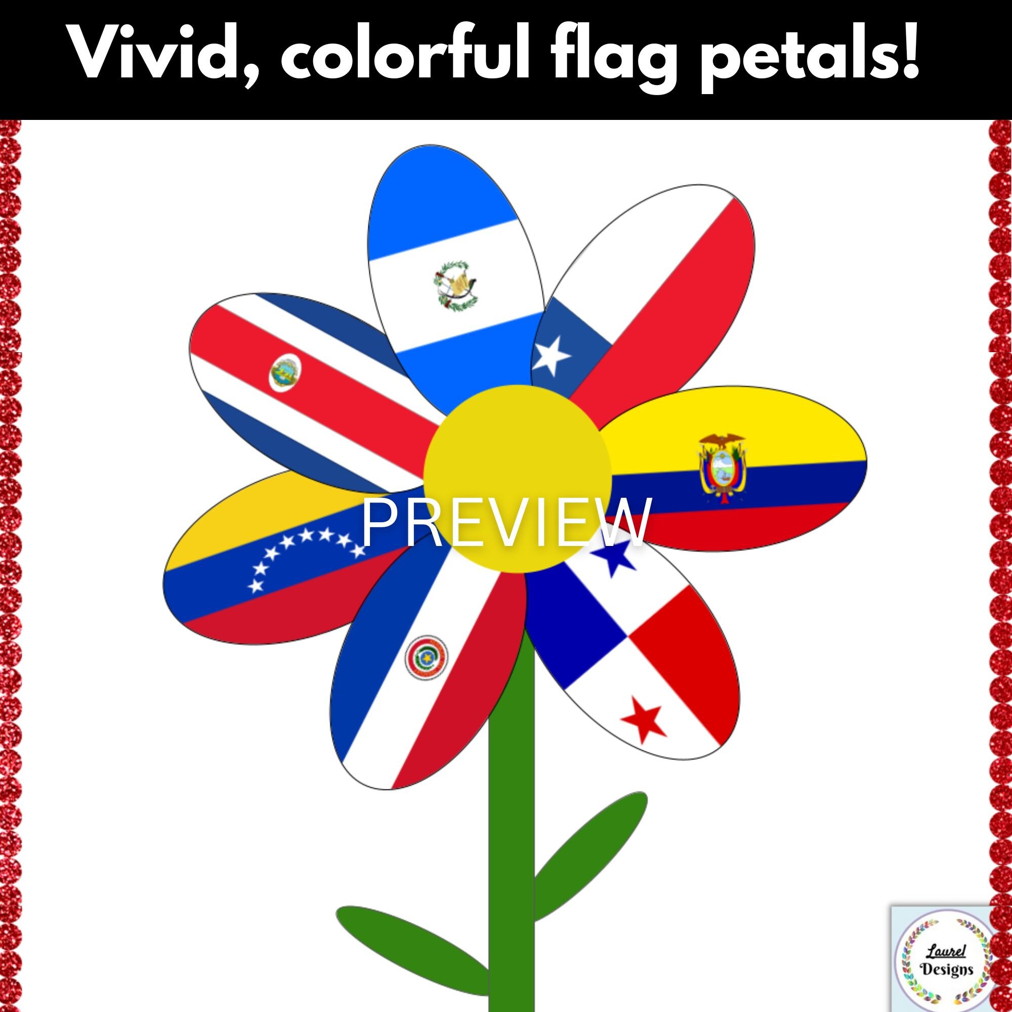 Hispanic Heritage Month Flag Posters, Mes De La Herencia Hispana ...