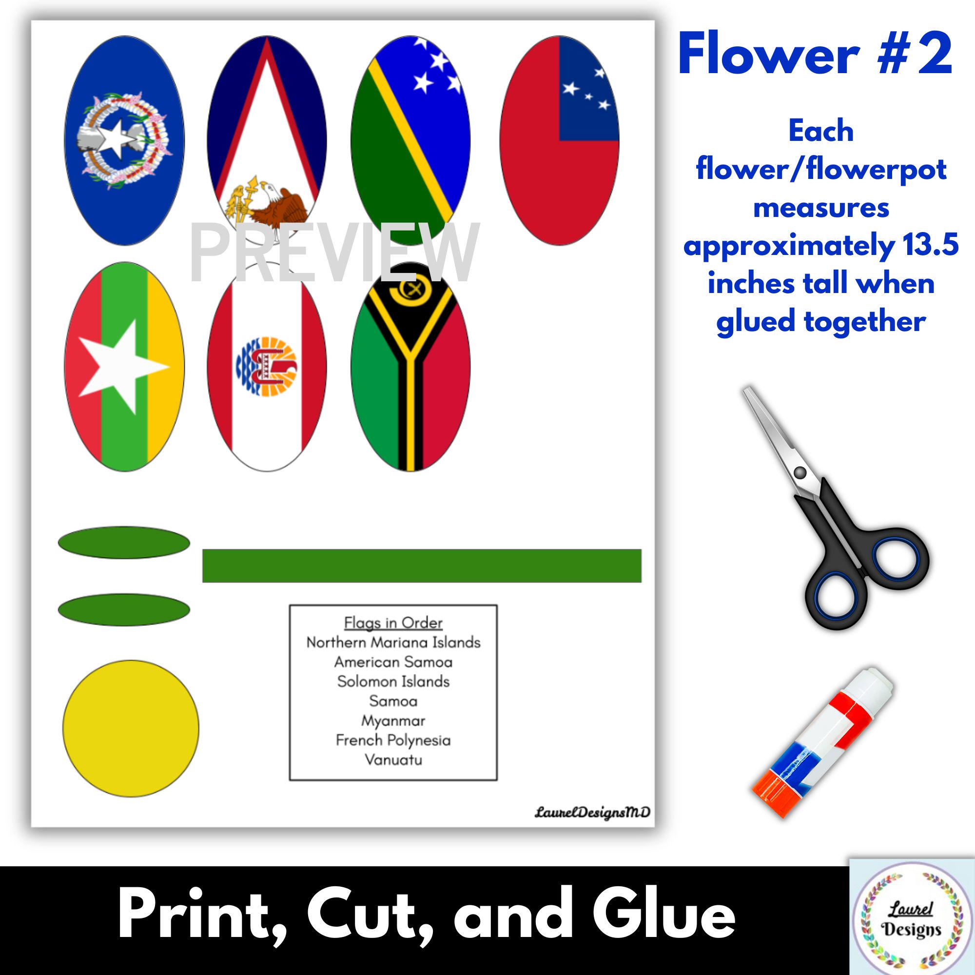 Printable AAPI Heritage Month Flag Flowers Craft, Asian American ...