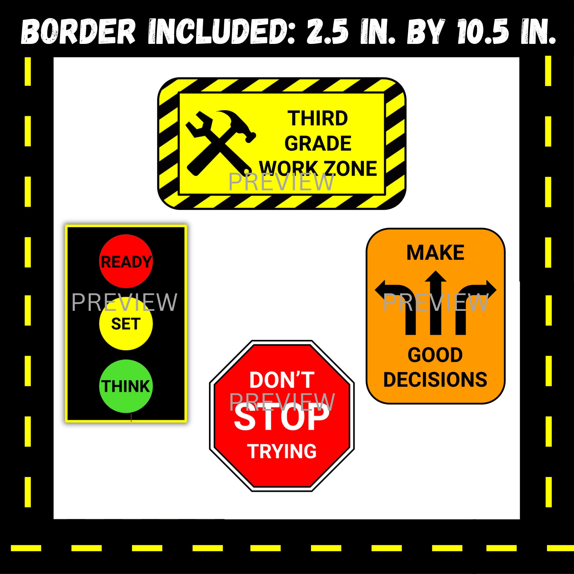 Printable Character Education Posters, Road Signs, Growth Mindset ...