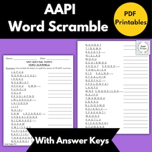 Printable AAPI Heritage Month Worksheets. Puzzles, Word Search, Word ...