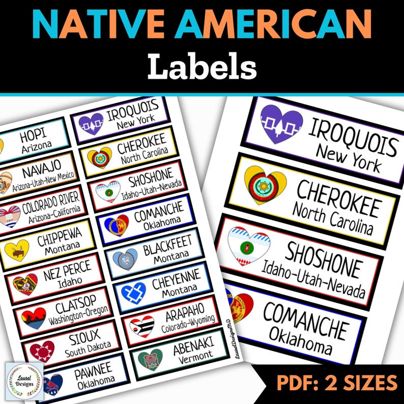 Native American Heritage Month Flag Hearts Printables, Bulletin Board ...