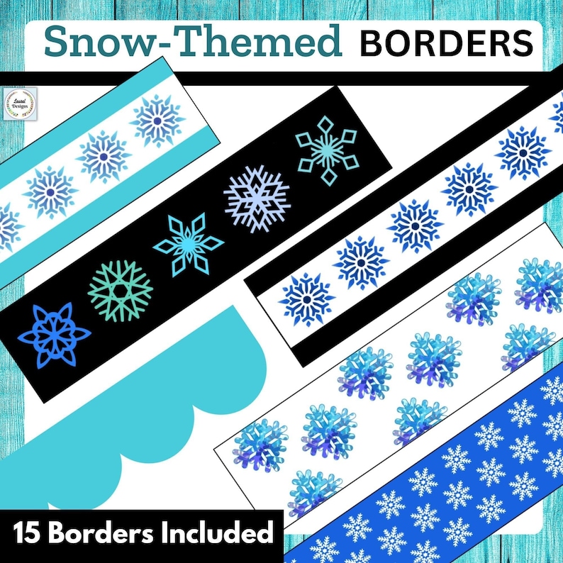 Printable Winter Bulletin Board Borders, Snowflake Borders, Snow ...