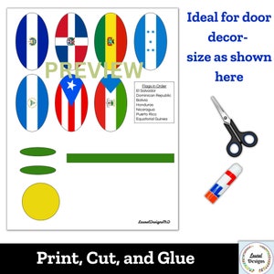 Hispanic Heritage Month Flag Flowers, Mes De La Herencia Hispana, Door ...