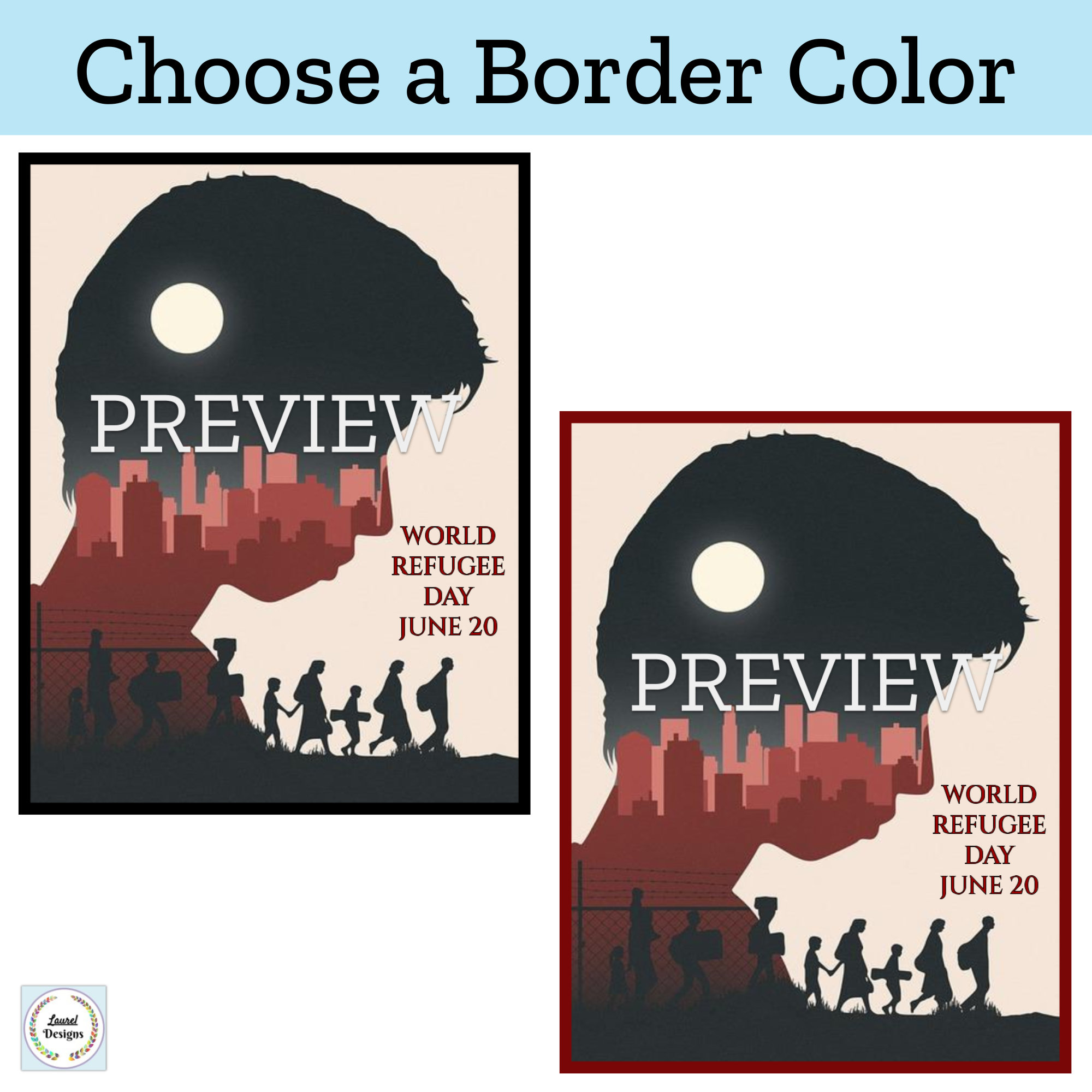 Printable World Refugee Awareness Month Posters, World Refugee Day ...