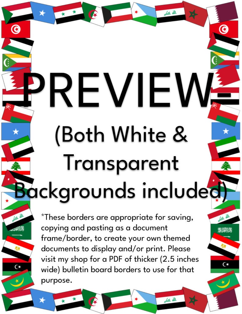 Arab Flags Page Borders-frames, Arab American Heritage Month Flags Page ...