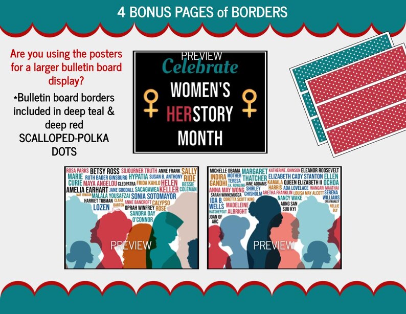 Women's History Month Posters, Bookmarks, Inspirational Women in ...