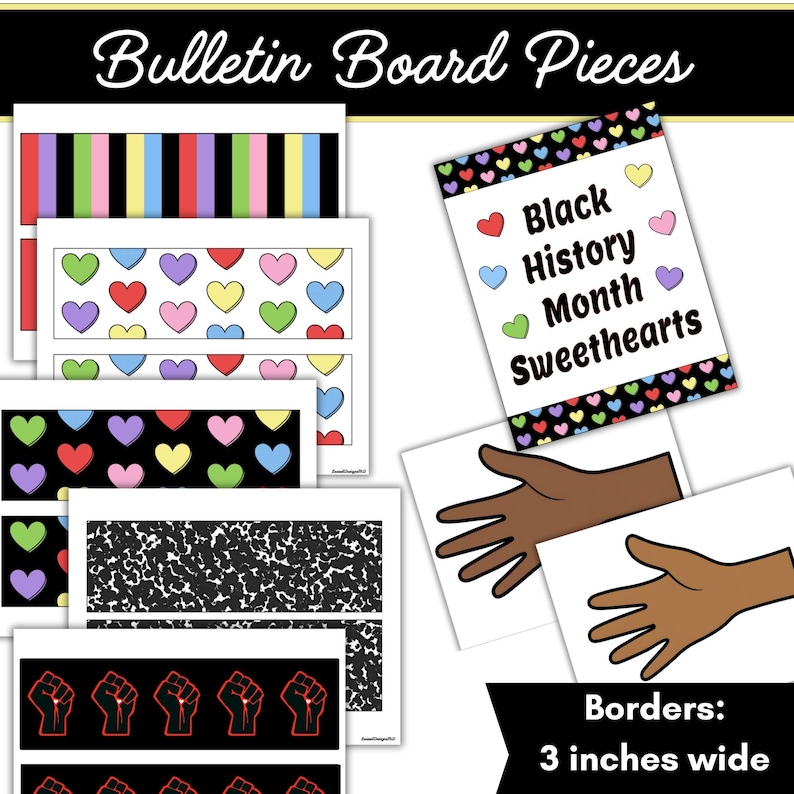 Black History Month Bulletin Board Kit, Black History Month Valentine's ...