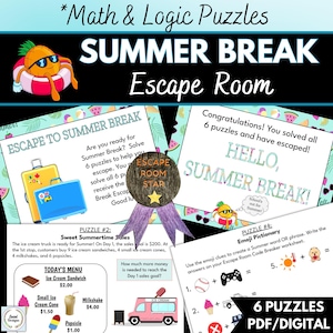 Summer Break Escape Room, Summer Escape Room, Last Day of School, End ...