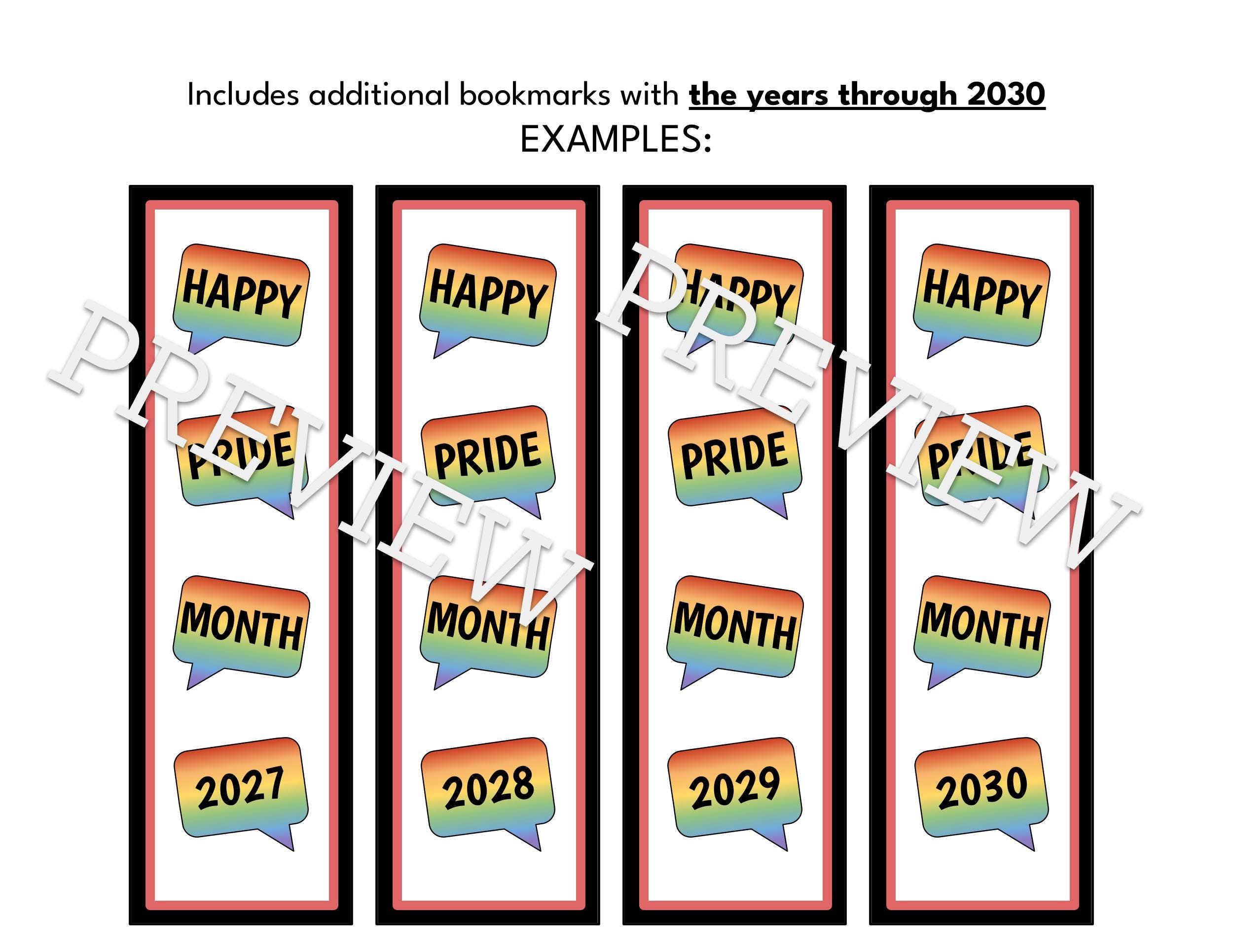 Printable Pride Month Bookmarks, Rainbow LGBTQIA+ Bookmarks, Library ...