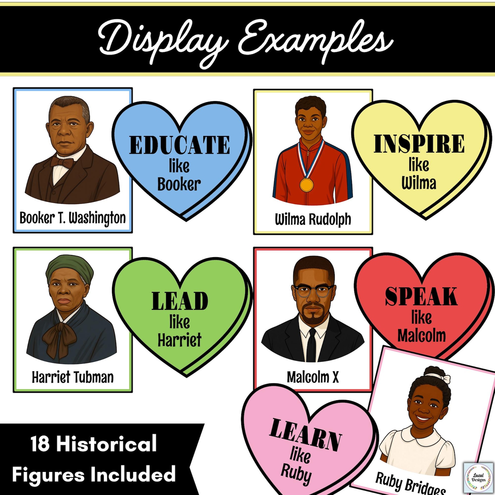 Black History Month Bulletin Board Kit, Black History Month Valentine's ...