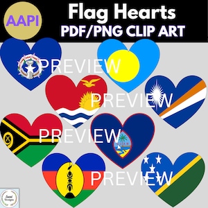 AAPI, Asian American & Pacific Islander Heritage Month Flag Hearts ...