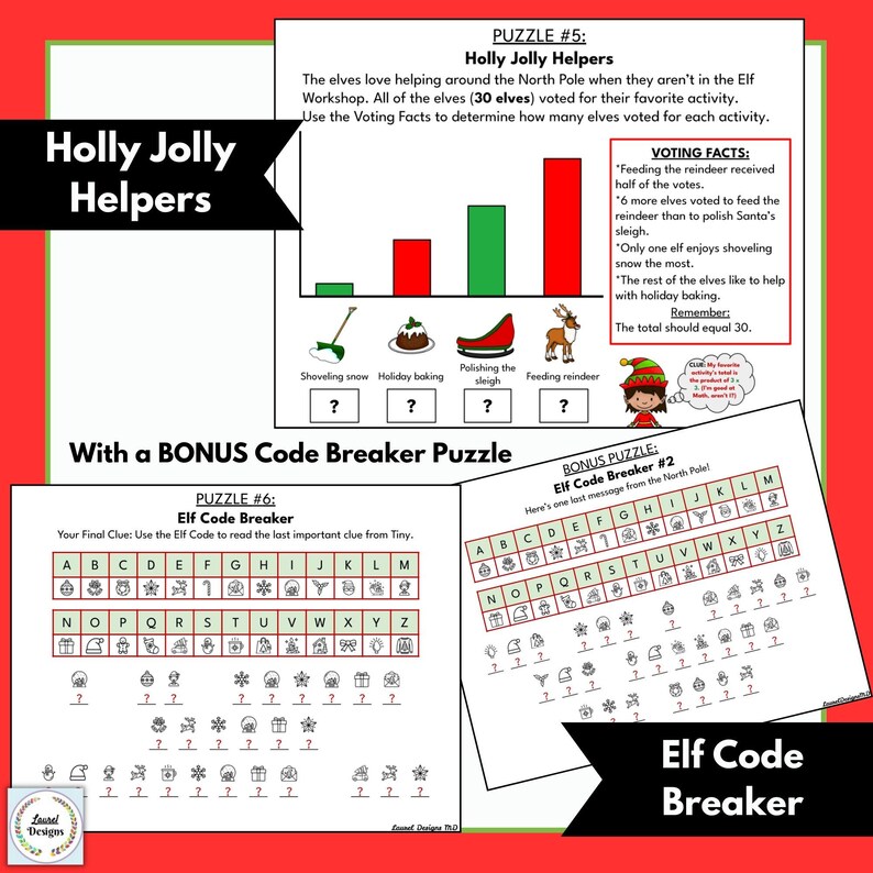 Christmas Escape Room, Elf Escape Room, Holiday Puzzles, Math Puzzles ...
